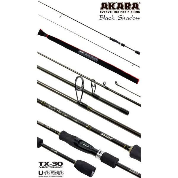 Спининг Akara Black Shadow 802 MLF 2.44 м, 3.5-10.5 г | Наслука